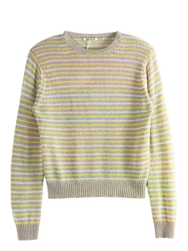 Auralee Striped Cashmere Sweater - Neutrals