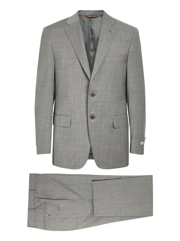 Canali Checked Wool Suit - Grey