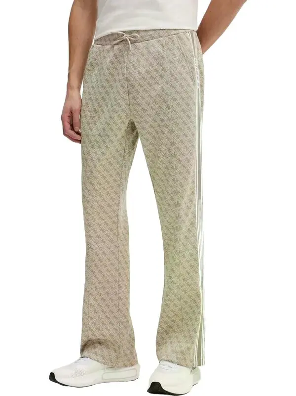Guess Monogram-pattern Side-stripe Track Pants - Neutrals