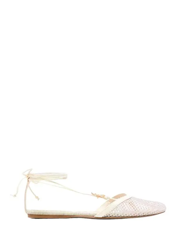 Farm Rio Starfish-detail Lace-up Mules - Neutrals
