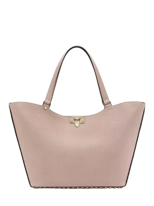 Valentino Garavani Rockstud Grainy Calfskin Shopping Bag - Pink