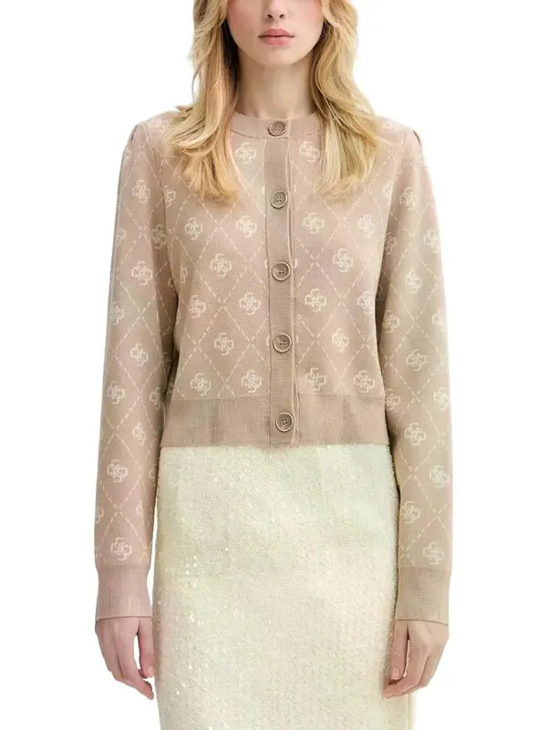 Guess Diamond-pattern Button Cardigan - Neutrals