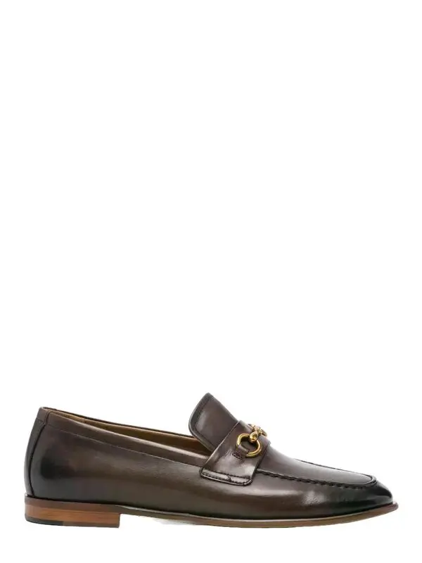 ADRIANNA FERETTI Horsebit Leather Loafers - Brown