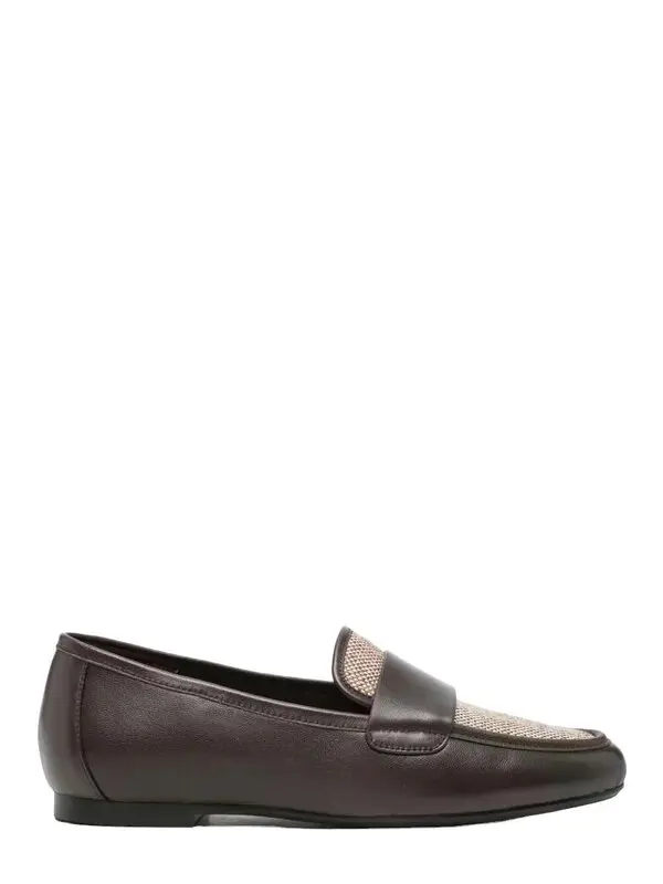 ADRIANNA FERETTI Panelled-detail Leather Loafers - Brown
