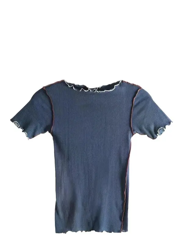 BASERANGE Lettuce-edge T-shirt - Blue