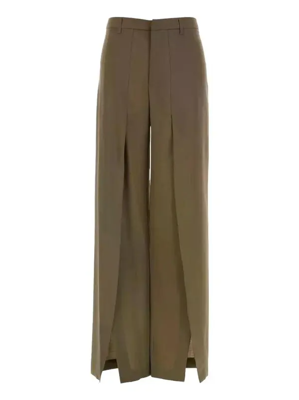 PT TORINO Wool Palazzo Trousers - Brown