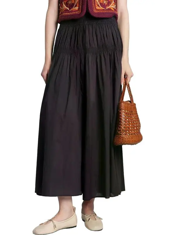 Antik Batik Smocked Tiered Maxi Skirt - Blue