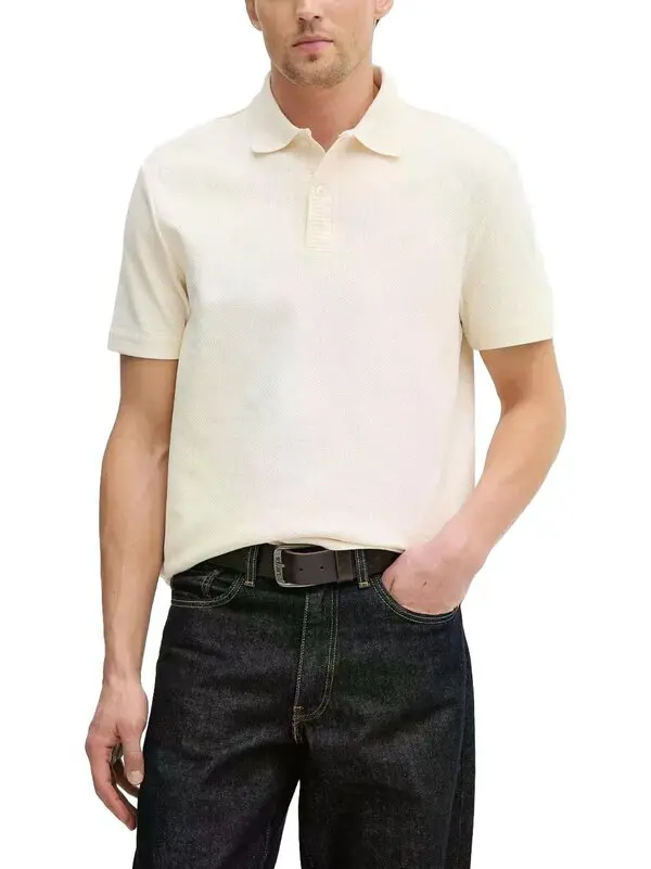 Guess Ribbed-trim Piqué Polo Shirt - Neutrals