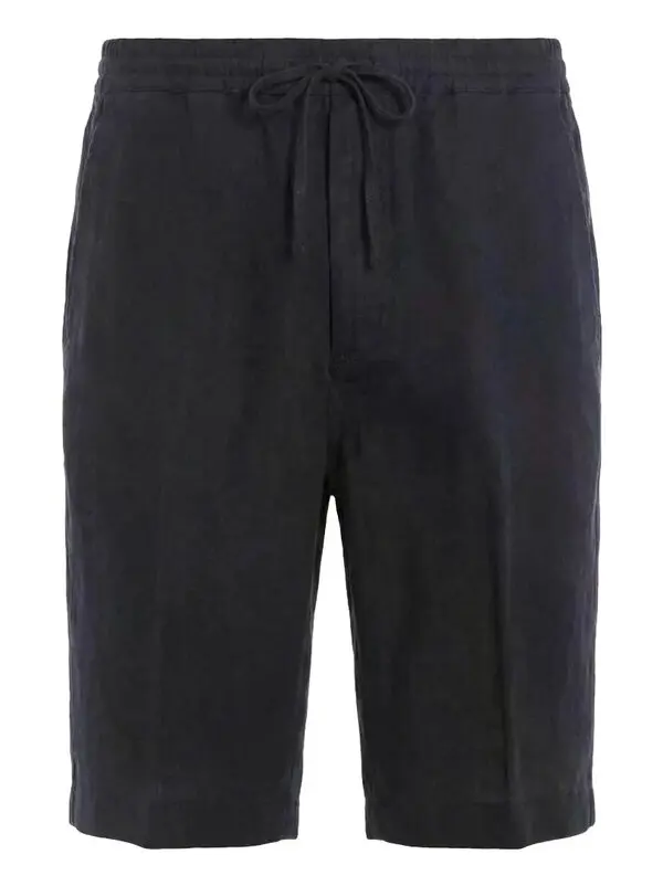 120% Lino Linen Drawstring Shorts - Blue