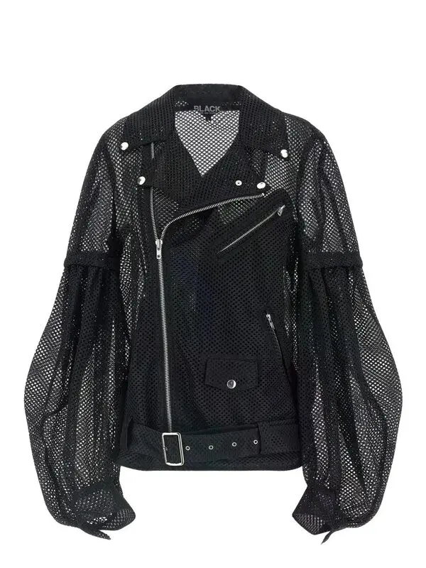 Comme Des Garçons Balloon-sleeve Mesh Jacket - Black