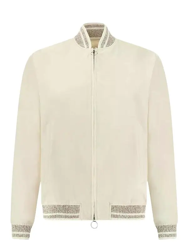 Paul & Shark Typhoon® Platinum Striped-trim Bomber Jacket - Neutrals