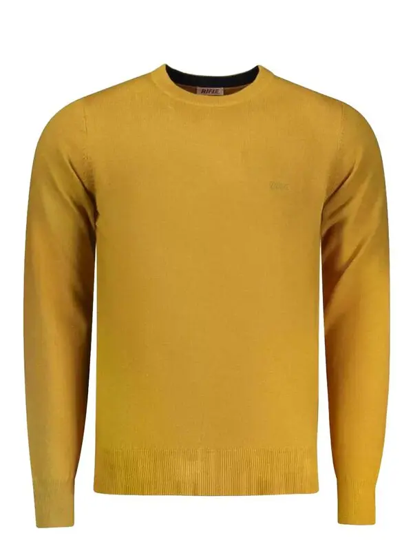 RIFLE Logo-embroidered Crew-neck Sweater - Yellow