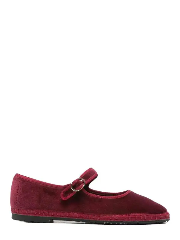 FLABELUS Lucrecia Velvet Ballet Flats - Red