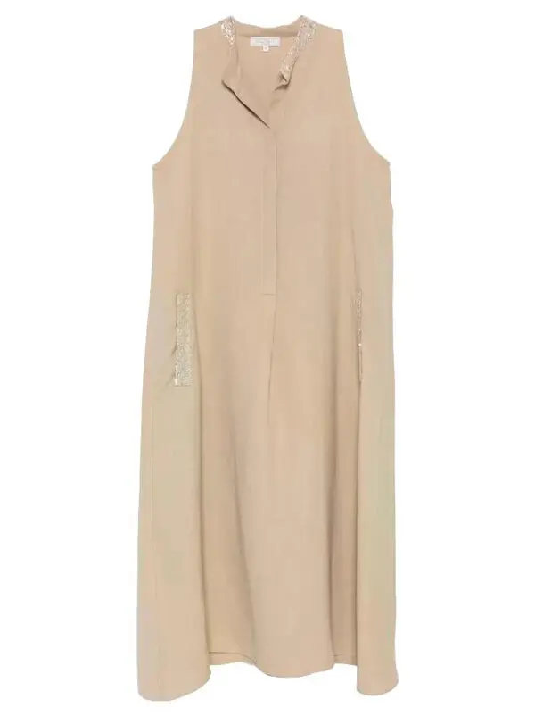 Antonelli Firenze Sequin-embellished Midi Dress - Neutrals