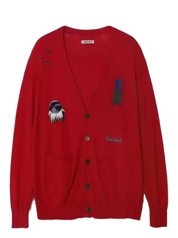 Undercover Graphic-print Cardigan - Red
