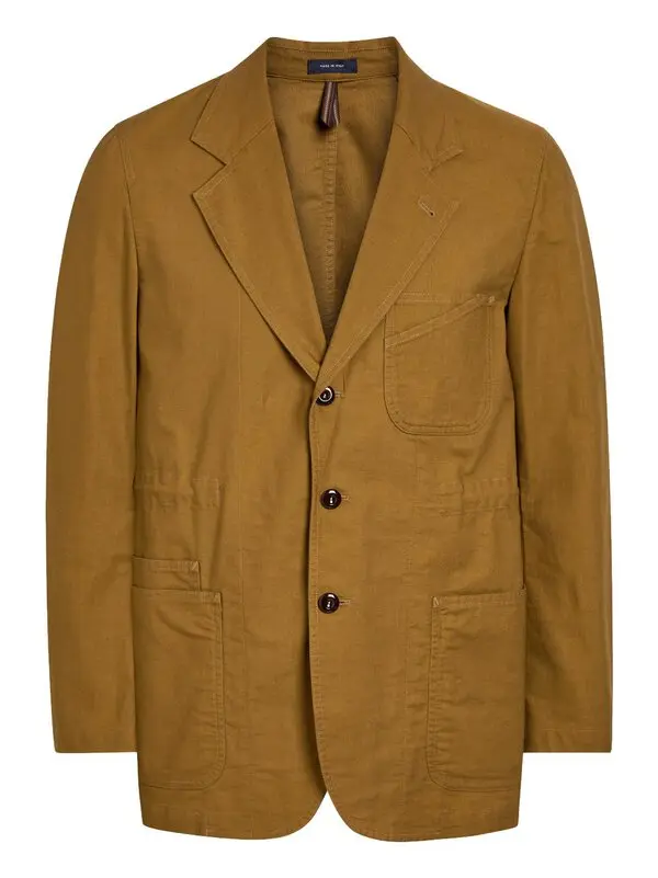 DRAKE'S Cotton-twill Blazer Jacket - Brown