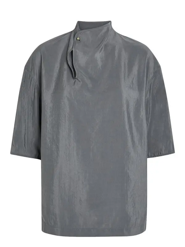 LEMAIRE High-neck Silk-blend Top - Grey