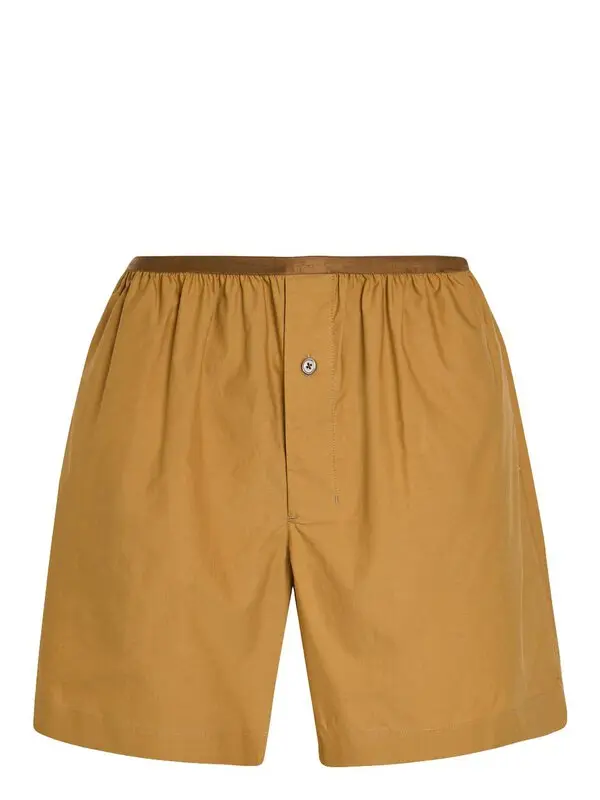 LEMAIRE Cotton And Silk-blend Boxer Shorts - Light Brown