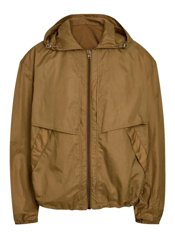 LEMAIRE Hooded Shell Windbreaker Jacket - Brown