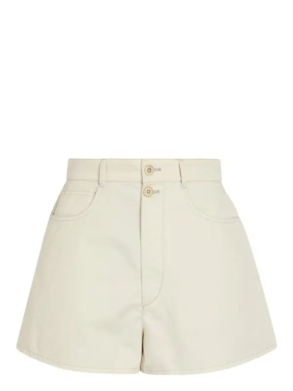 LEMAIRE Cotton High-rise Shorts - Ivory