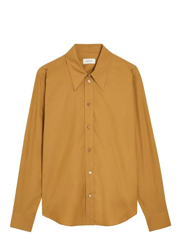 LEMAIRE Cotton And Silk-blend Shirt - Light Brown