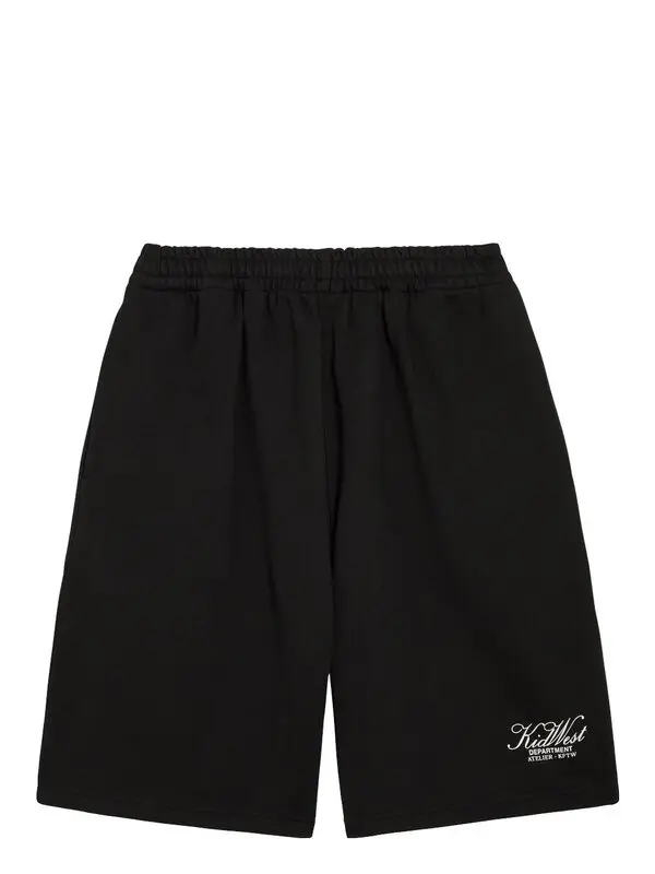 KIDWEST Logo-print Cotton Shorts - Black