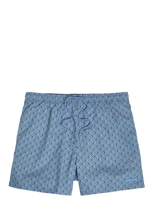 Calvin Klein Logo-appliquéd Printed Shell Swim Shorts - Blue