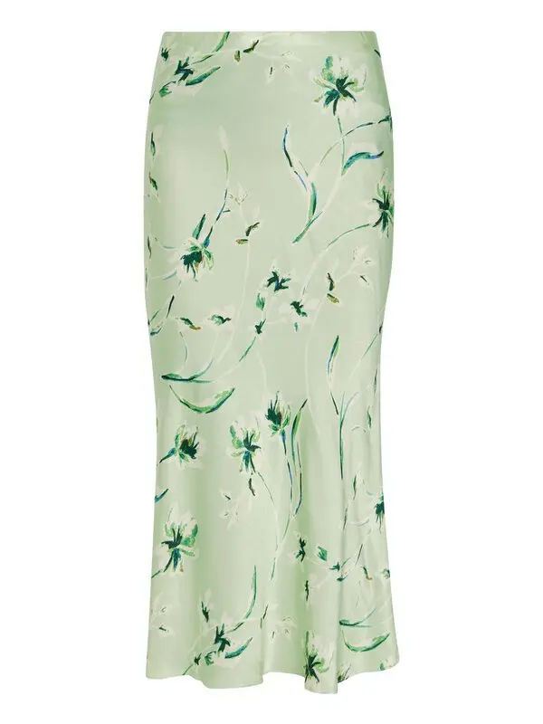Rails Anya Floral-print Midi Skirt - Light Green
