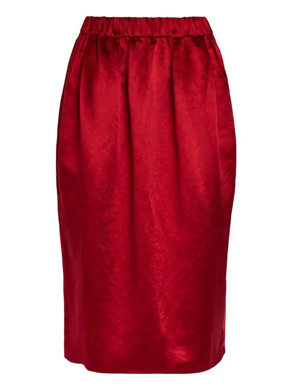 Maria Mcmanus Satin Tulip Midi Skirt - Red
