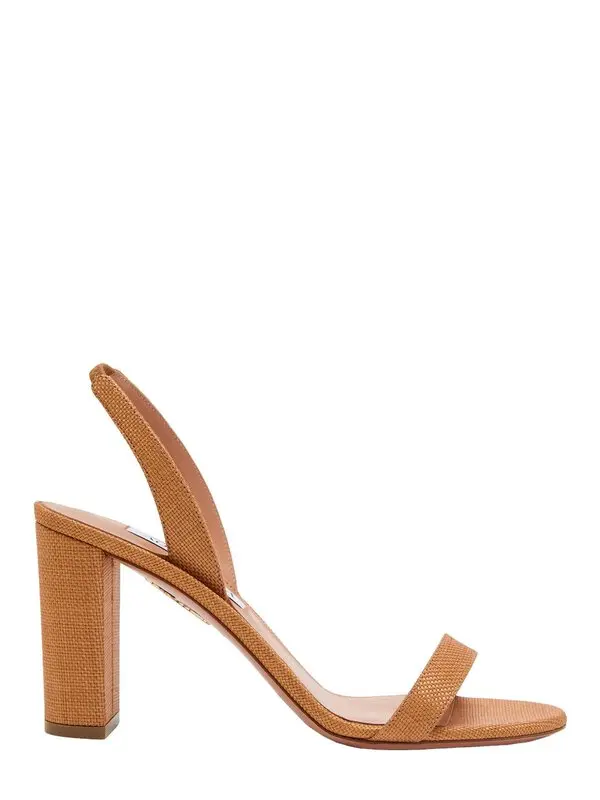 AQUAZZURA So Nude 85 Woven Sandals - Brown