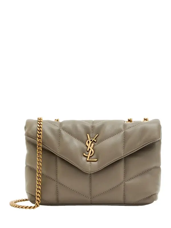 Saint Laurent Lou Quilted Leather Shoulder Bag - Taupe