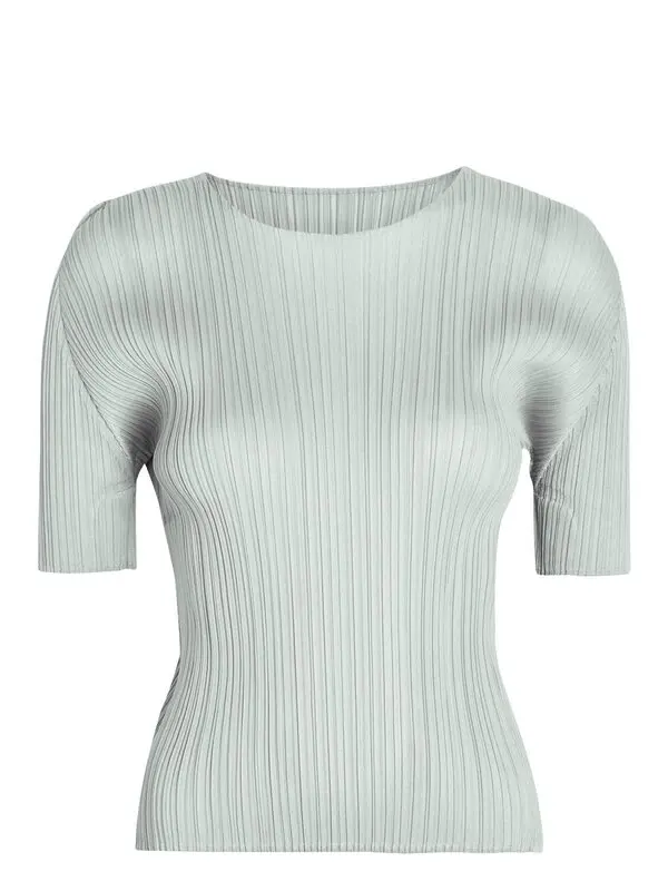 Issey Miyake Pleated Top - Light Grey
