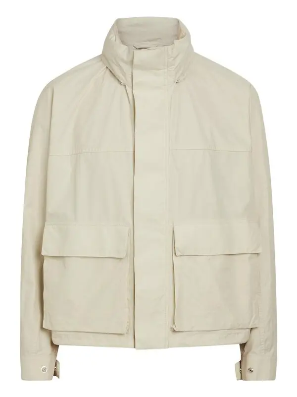 LEMAIRE High-neck Cotton Parka Jacket - Off White