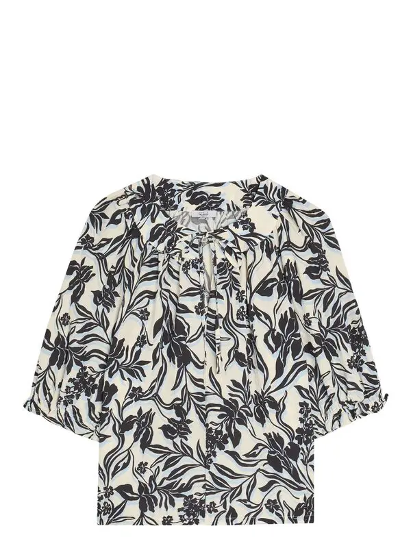 Rails Belina Floral-print Woven Blouse - Black