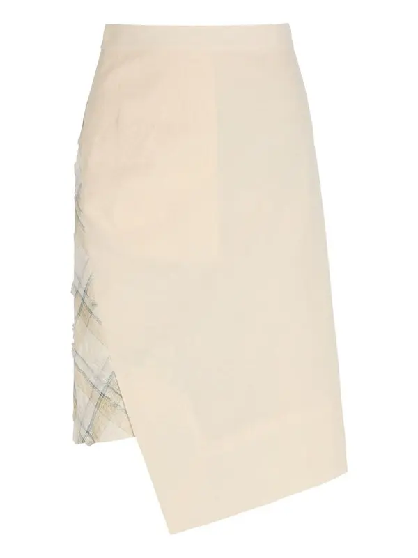 VIVIENNE WESTWOOD Infinity Checked Cotton Midi Skirt - Cream