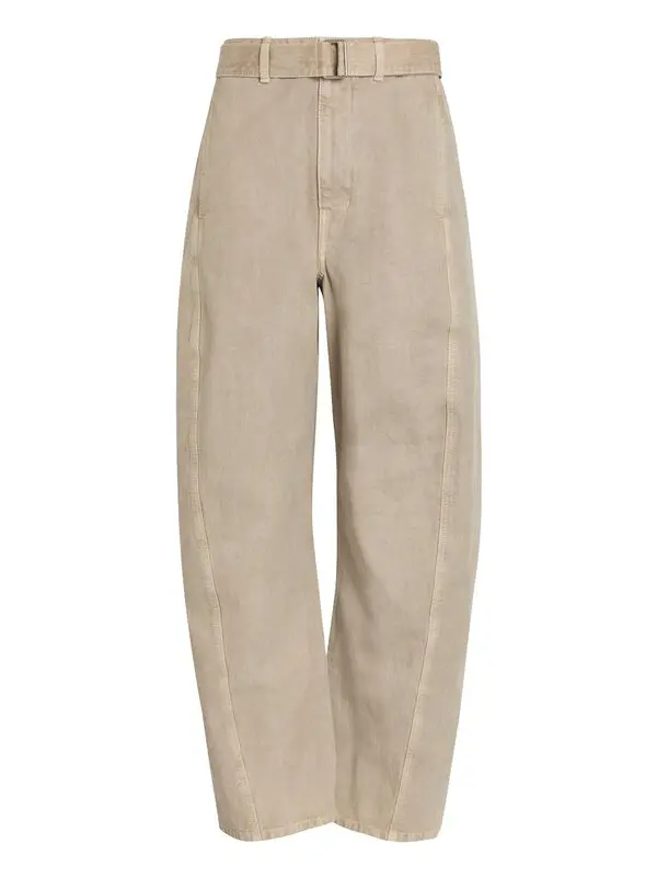 LEMAIRE Twisted Belted Denim Trousers - Natural