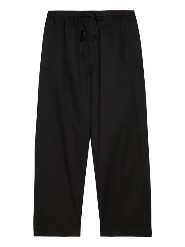 LEMAIRE Barrel-leg Cotton Trousers - Black