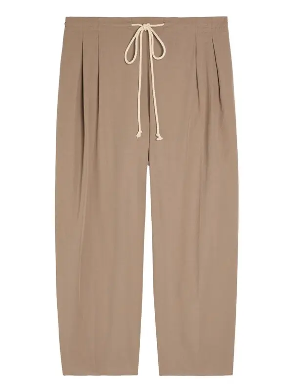 Maria Mcmanus Barrel-leg Cotton-poplin Trousers - Beige