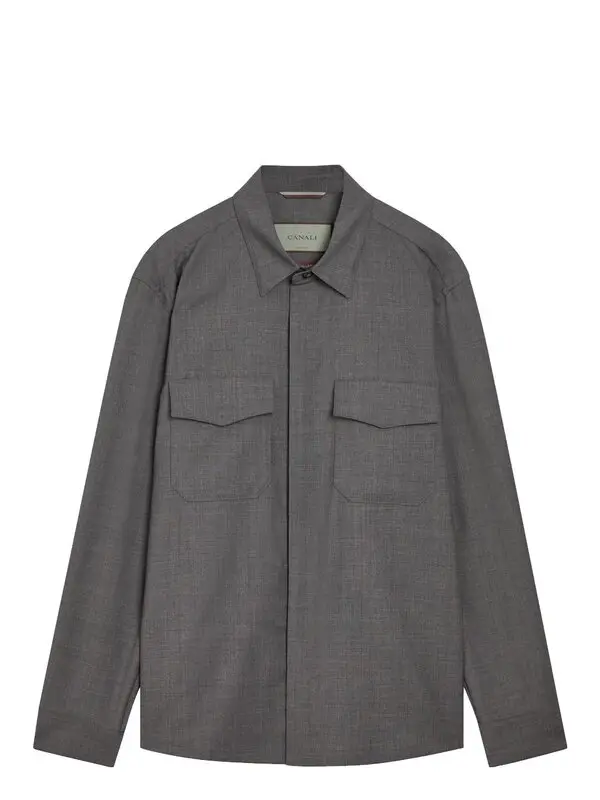 Canali Wool Overshirt - Grey