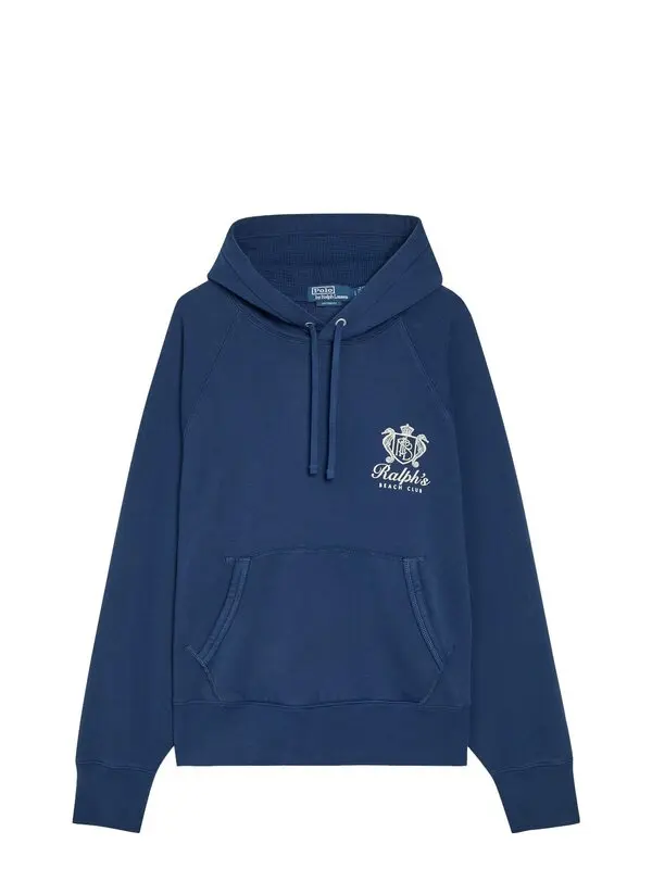 Polo Ralph Lauren Printed Hooded Cotton-blend Sweatshirt - Dark Blue