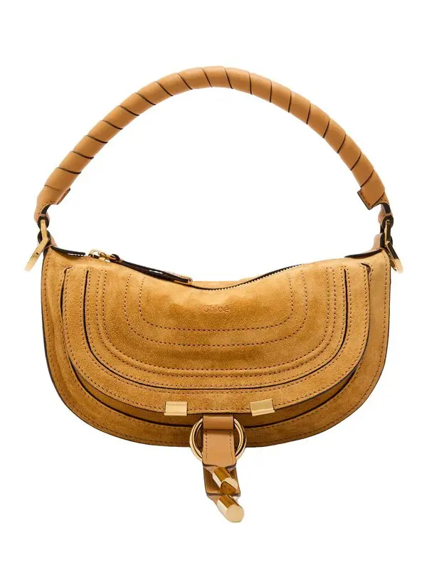 Chloé Marcie Small Suede Shoulder Bag - Tan