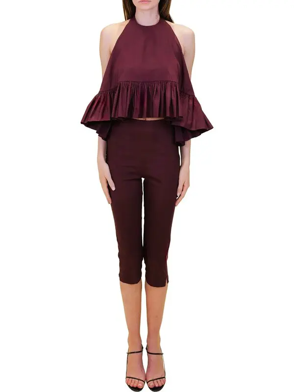 Azeeza Winston Poplin Halter Top - Red