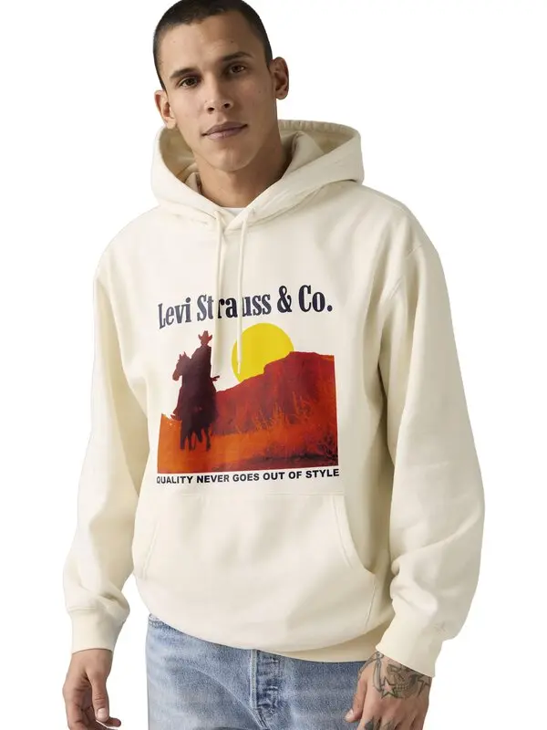 LEVI'S Relaxed Graphic Hoodie Sweatshirt - Archival Western Egret
