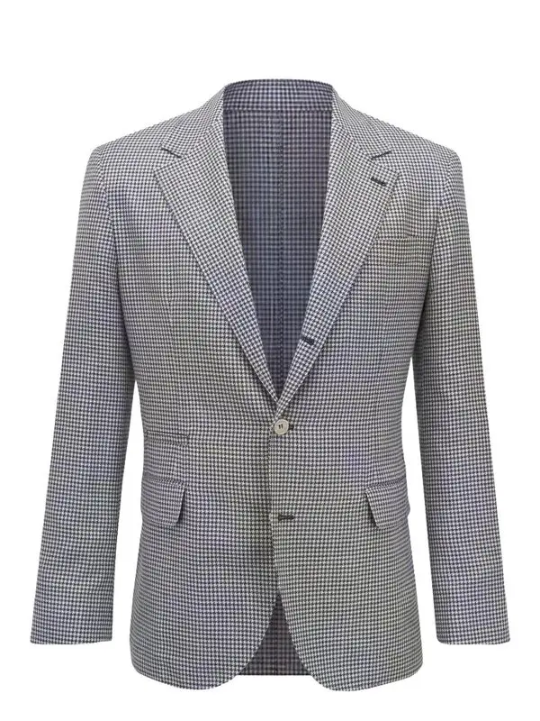 Brunello Cucinelli Houndstooth Button Blazer - Blue
