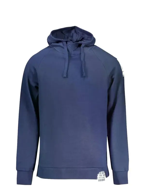 RIFLE Logo-patch Raglan-sleeve Hoodie - Blue