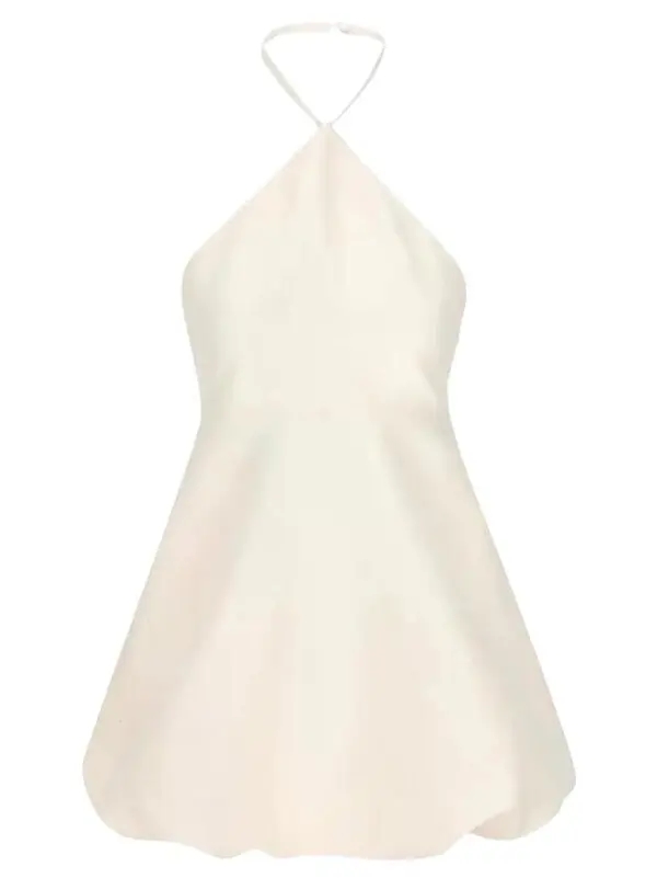 Balenciaga Halter-neck Bubble-hem Dress - Neutrals