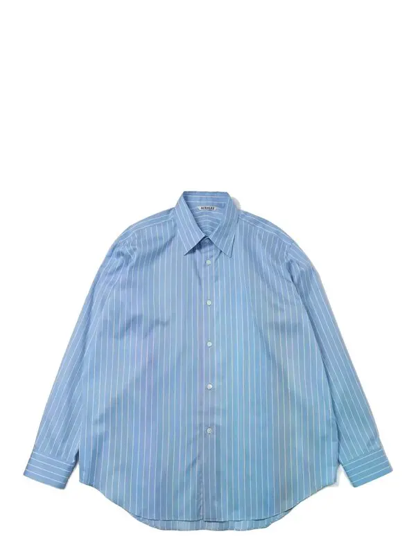 Auralee Striped Wool Shirt - Blue