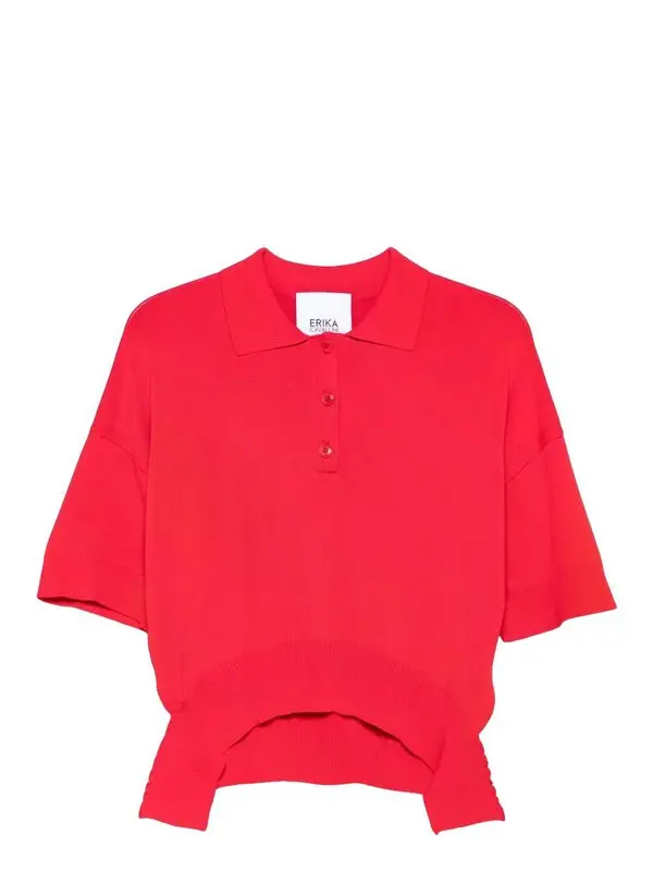 Erika Cavallini Cut-out Polo Top - Red