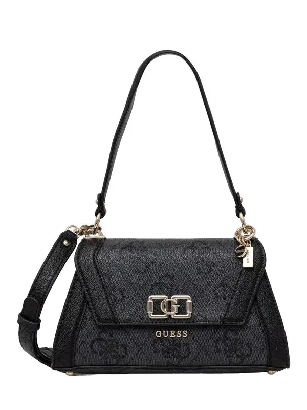 Guess Monogram Shoulder Bag - Black