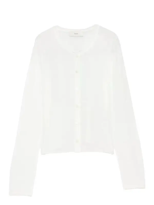 DUNST Sheer-finish Button-up Cardigan - White